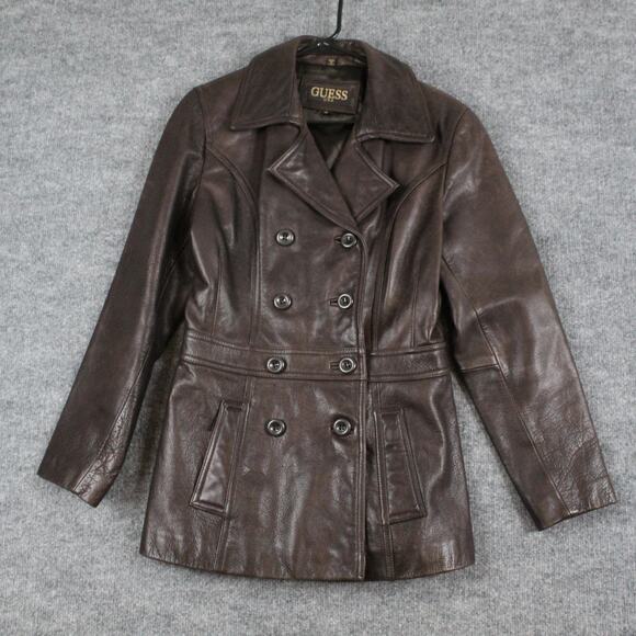 Guess | Jackets & Coats | Vintage Guess Jacket Medium Leather Chocolate ...